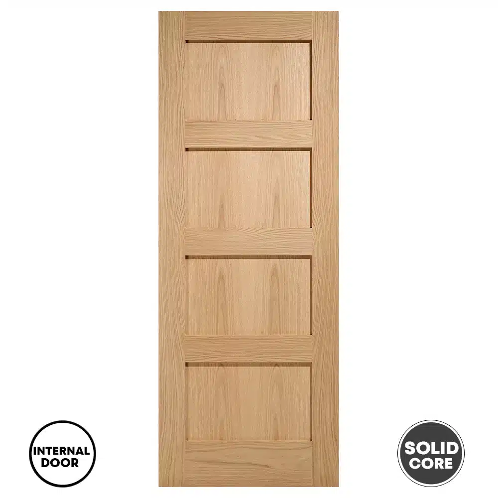 LPD Internal 4 Panel Pre-Finished Door Shaker - Oak – ZDoors