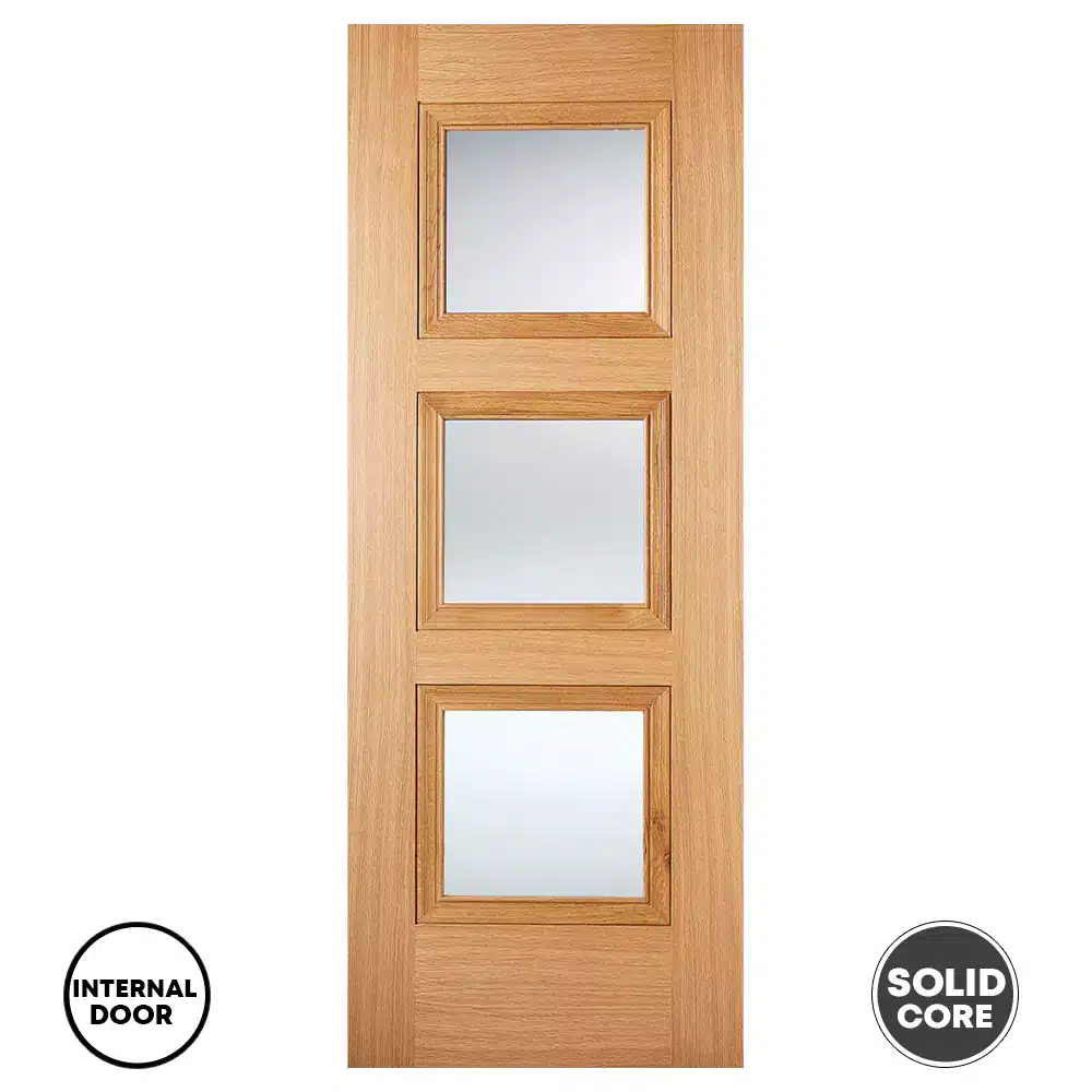 LPD Amsterdam Oak Solid Glazed Door 3L Pre-Finished – ZDoors