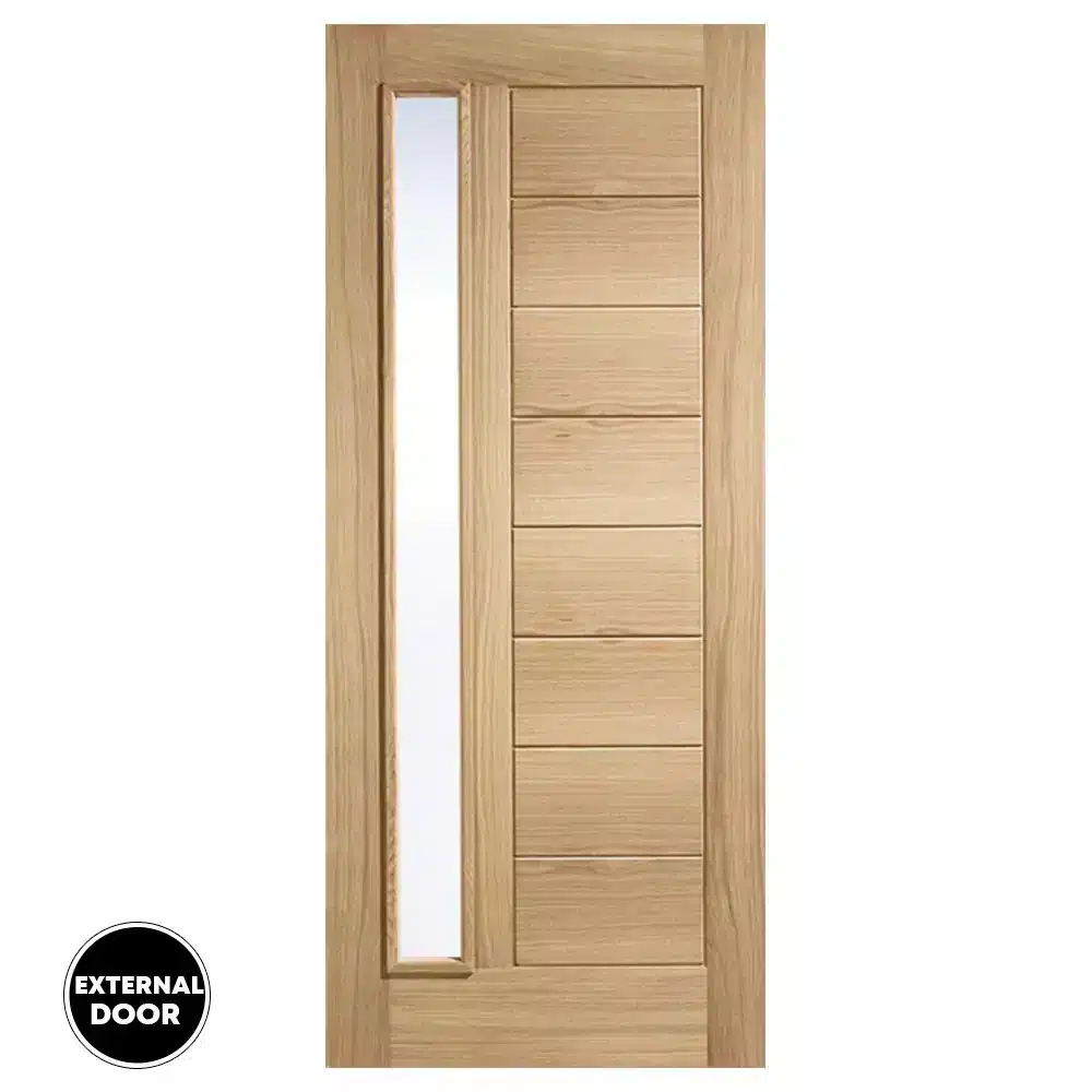 LPD Goodwood 1L External Glazed Oak Door Unfinished – ZDoors