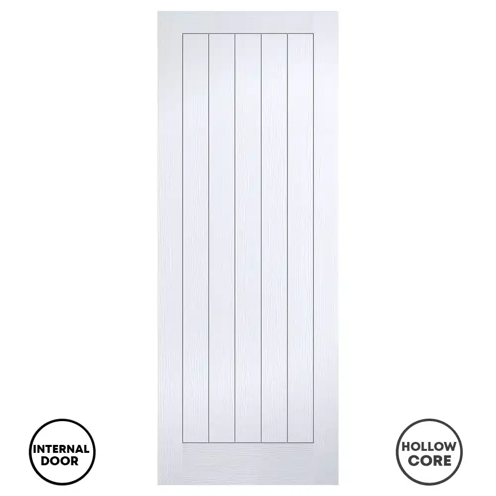 LPD Interior Moulded Door Textured Vertical 5 Panel - White – ZDoors