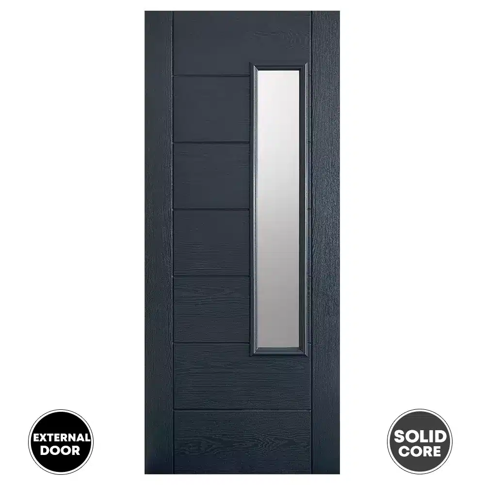 LPD Newbury External Door Glazed Prefinished 1L - GRP Grey – ZDoors