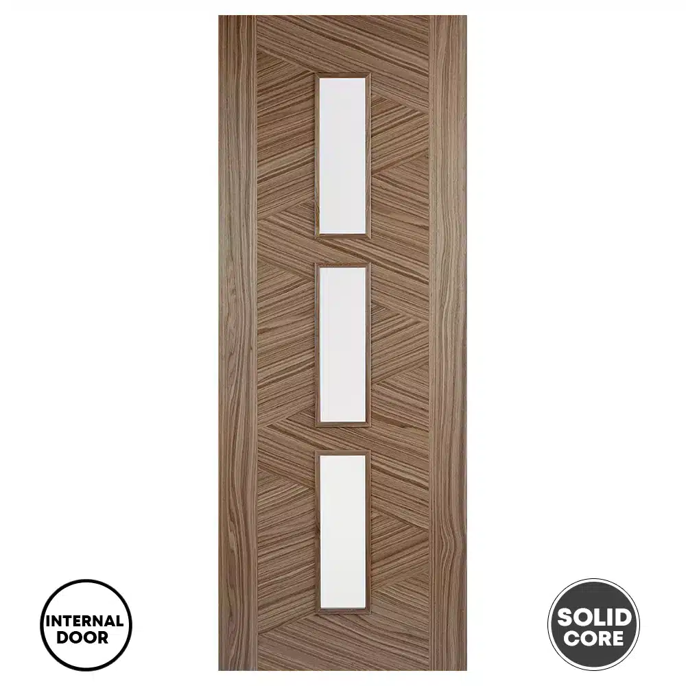 LPD Zeus 3L Prefinished Solid Glazed Door Walnut – ZDoors