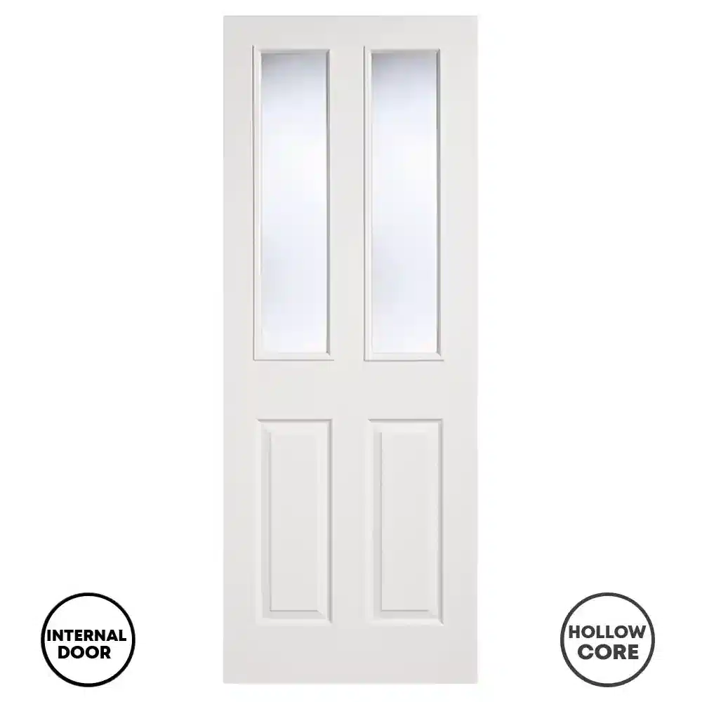 LPD 2 Panel Primed Internal Door Moulded Glazed 2L White – ZDoors