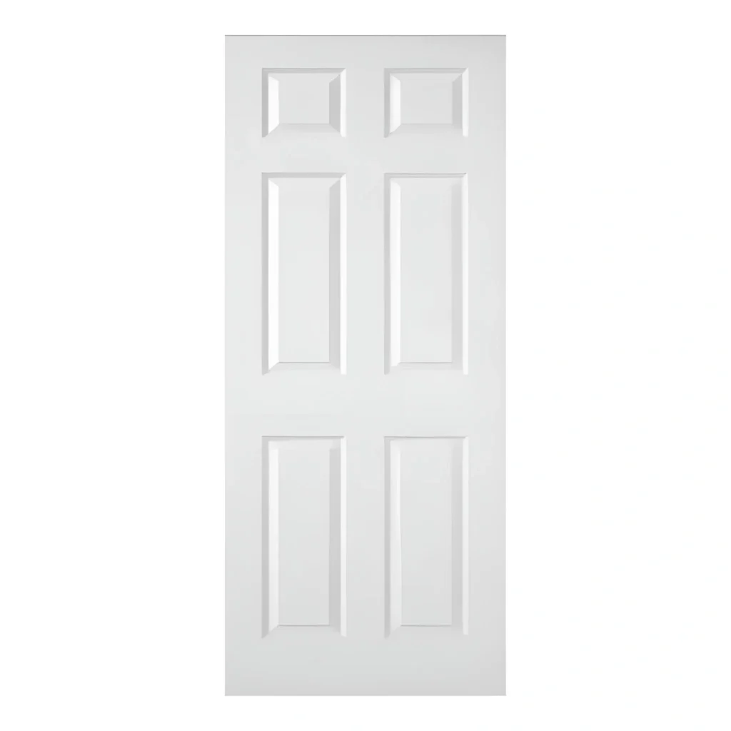 White Textured Primed 6 Panel Hollow Core Internal Door – ZDoors