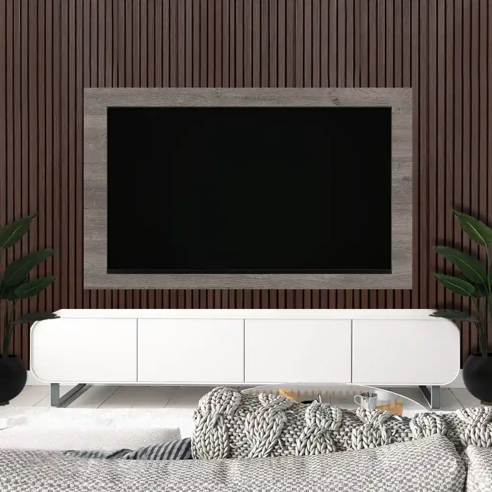 Wooden TV Wall Panel Grey EGGER – ZDoors