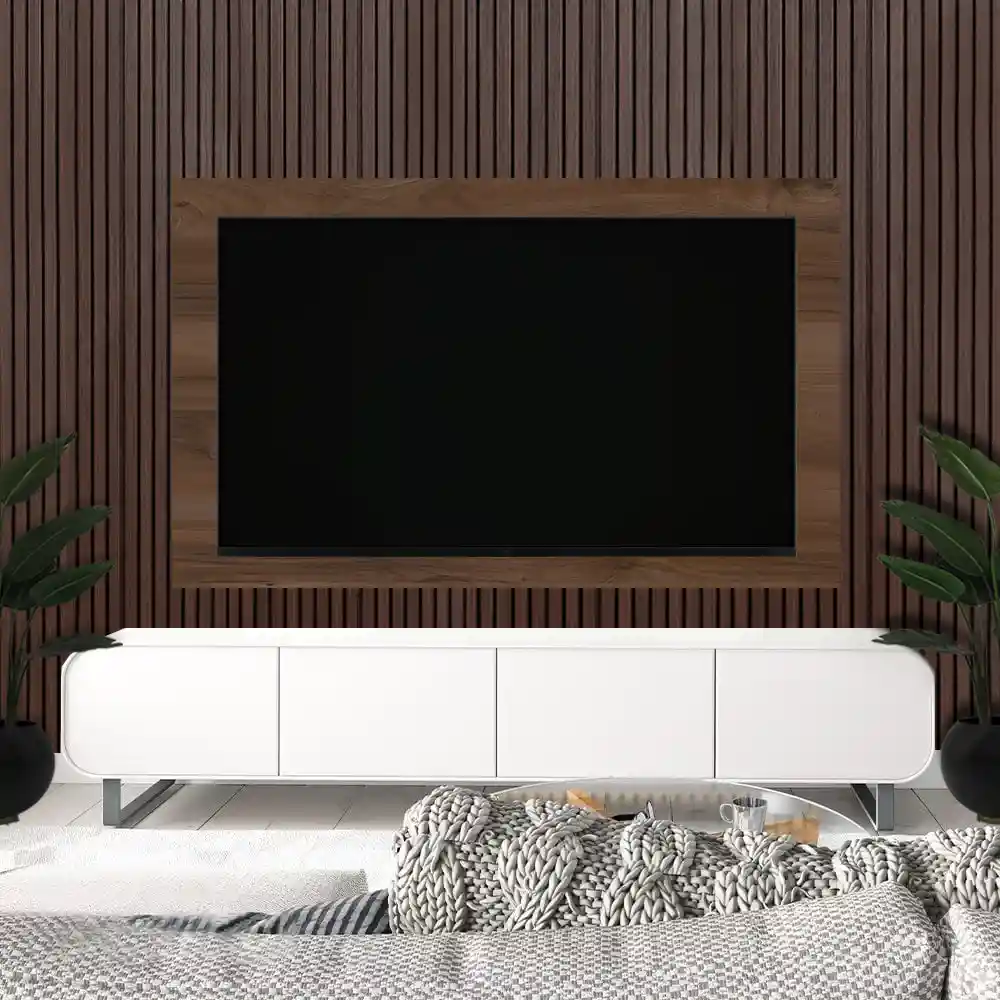 Wooden TV Wall Panel Walnut EGGER Tobacco Pacific – ZDoors