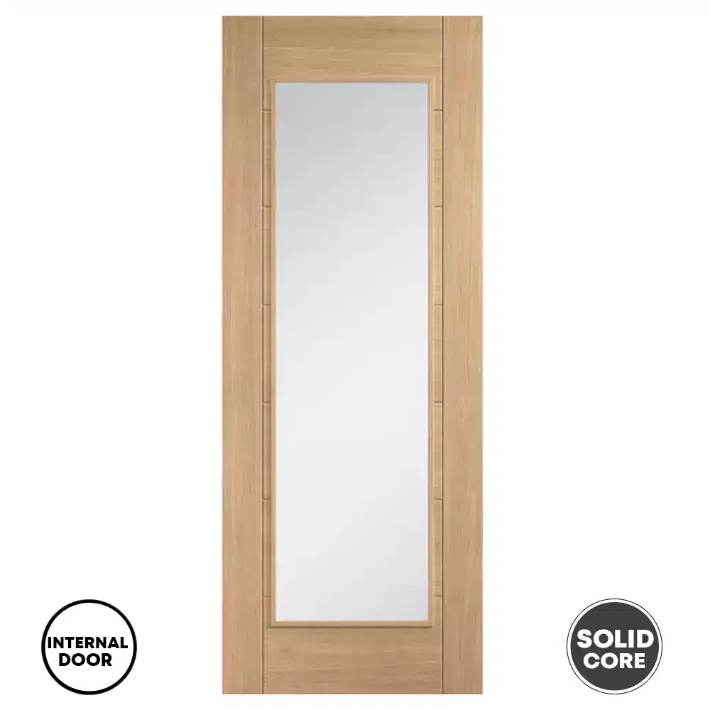 LPD Carini Solid Oak Glazed Door Internal 1L Unfinished – ZDoors