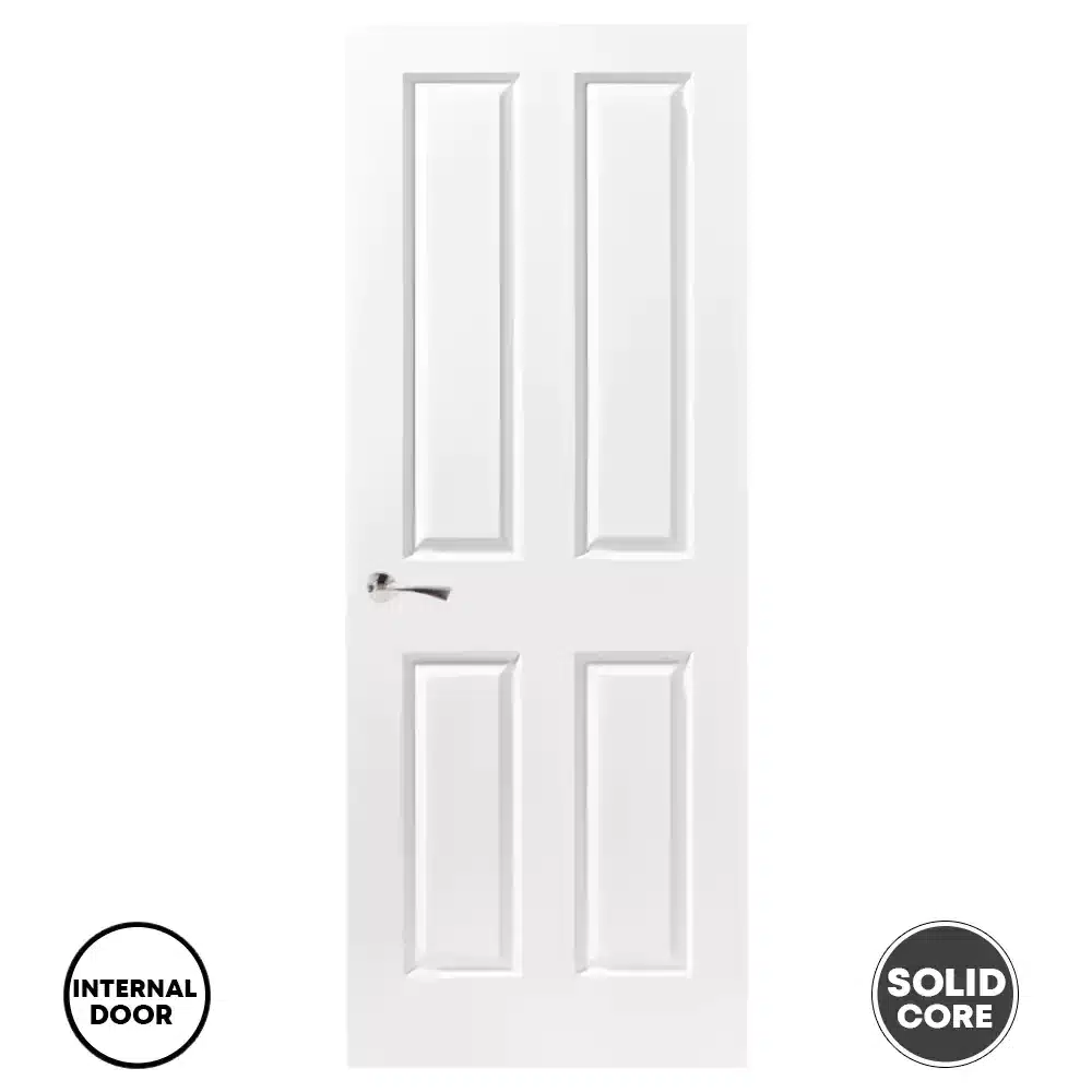 Premdor 4Panel Solid Wood Internal Door Textured With Handles – ZDoors
