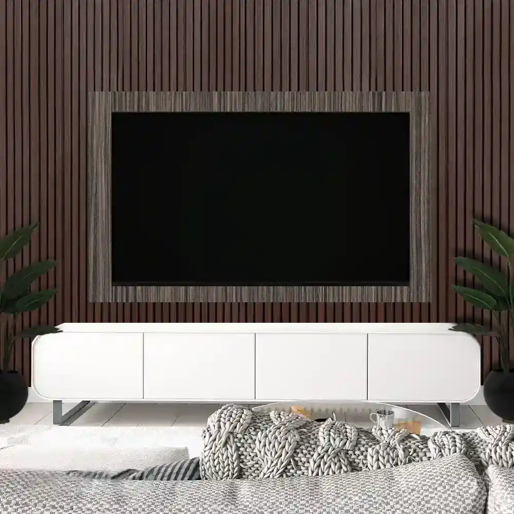 H3003 Norwich ST19 Media TV Oak Wood Slat Wall Panel – ZDoors