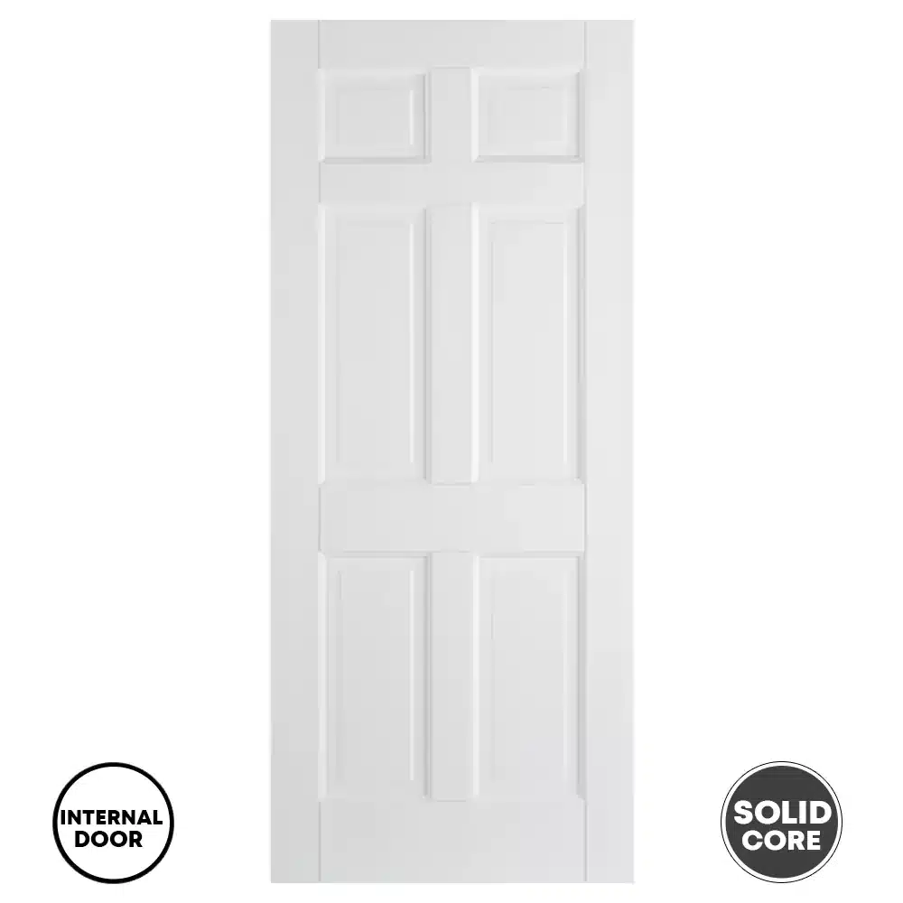 LPD Solid Regency Primed White 6 Panel Internal Door – ZDoors