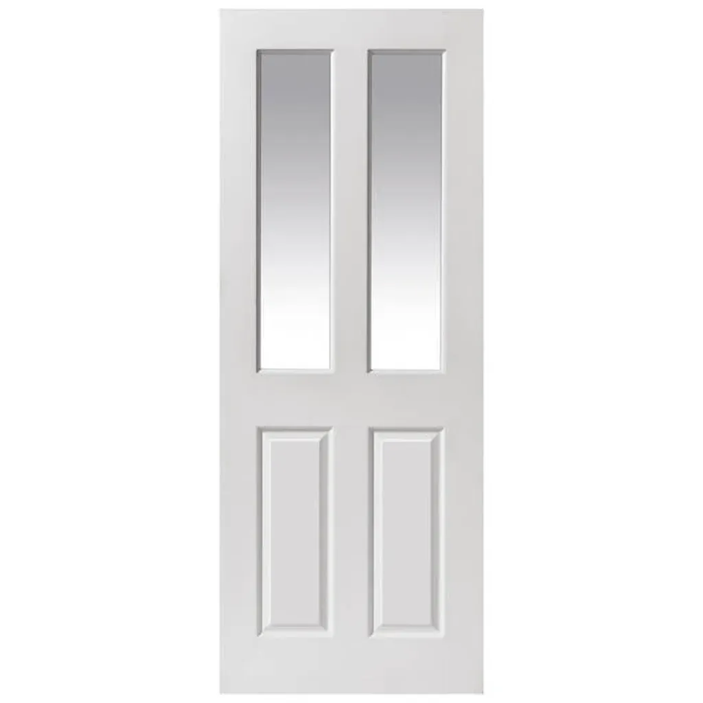 PREMDOR White Primed Smooth 2 Panel 2 Top Clear Glass Internal Hollow ...